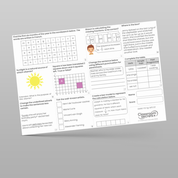 Year 6 Early Morning Work Spring Week 5 Resource | Classroom Secrets