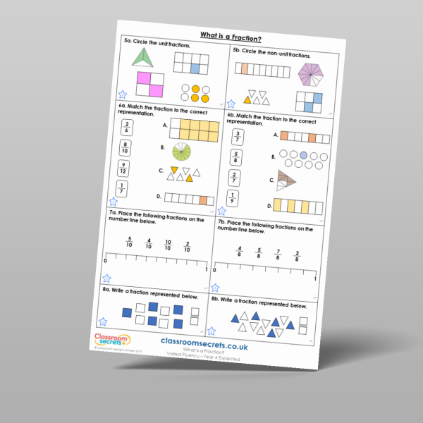 Year 4 What Is A Fraction Varied Fluency Resource | Classroom Secrets
