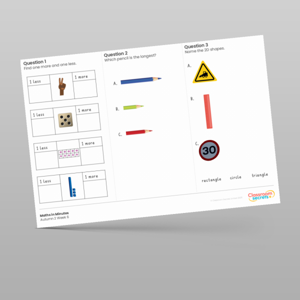 Year 1 Autumn 2 Week 6 Maths In Minutes Resource | Classroom Secrets
