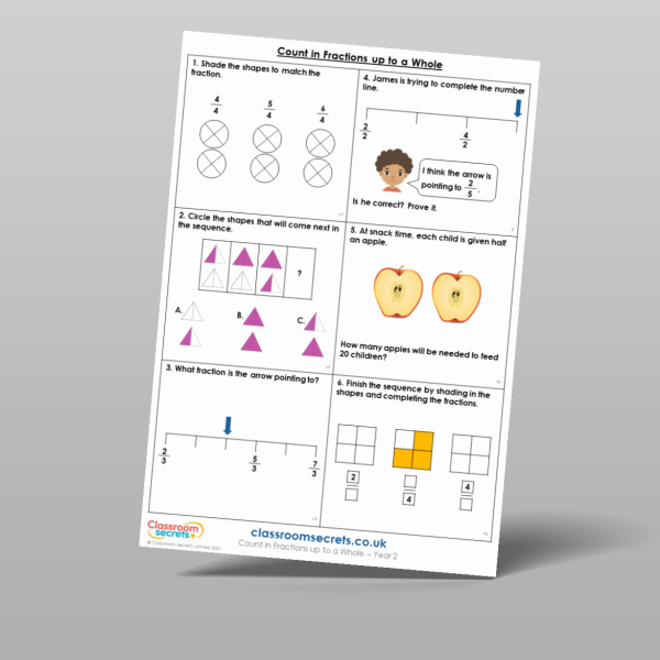 Year 2 Count In Fractions Up To A Whole Mixed Activity Resource ...