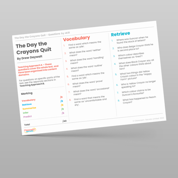 KS1 Reading Skills The Day The Crayons Quit Resource | Classroom Secrets