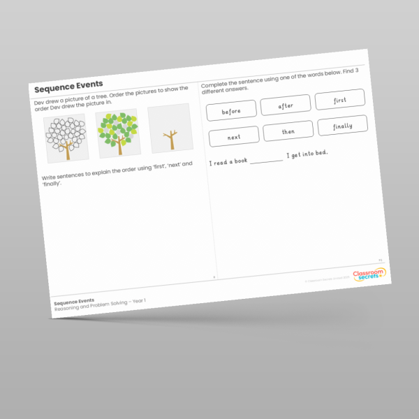 Year 1 Sequence Events Reasoning And Problem Solving Resource ...