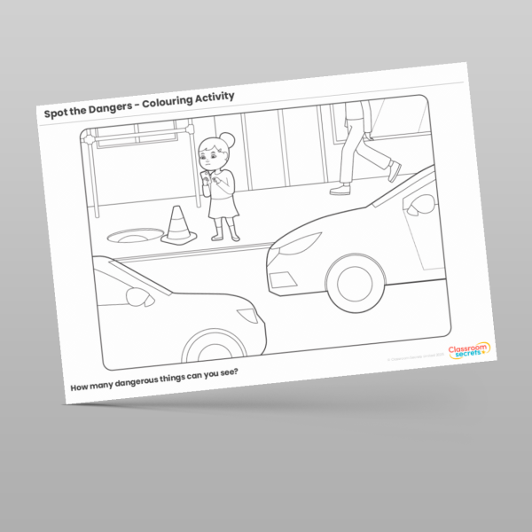 Spot The Dangers Colouring Activity Resource | Classroom Secrets
