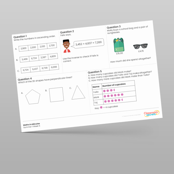 Year 4 Summer 1 Week 5 Maths In Minutes Resource | Classroom Secrets