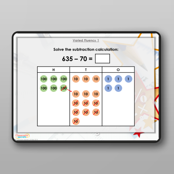 Year 3 Subtract 10s Across A 100 Modelling Ppt Resource | Classroom Secrets