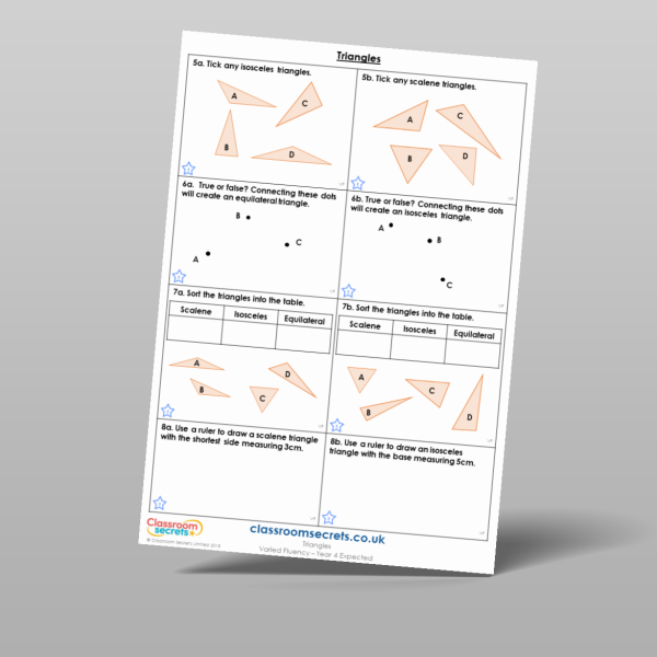 Year 4 Triangles Varied Fluency Resource | Classroom Secrets