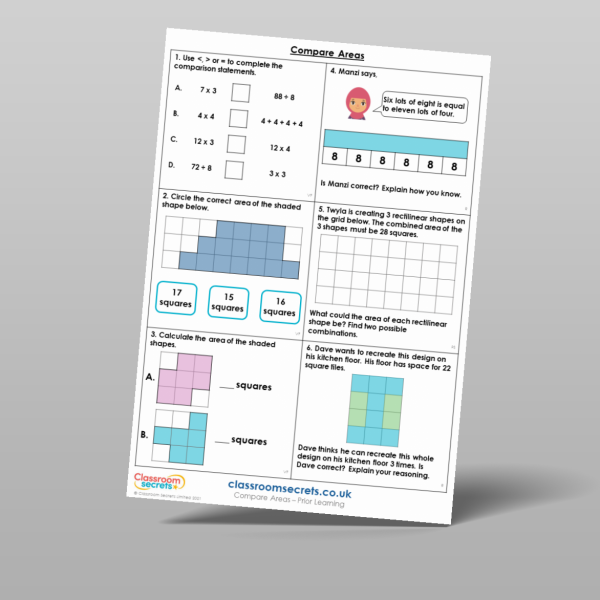 Year 4 Compare Areas Prior Learning Resource | Classroom Secrets