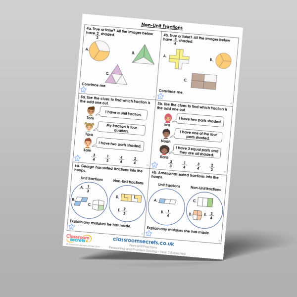 Year 2 Non Unit Fractions Reasoning And Problem Solving Resource ...