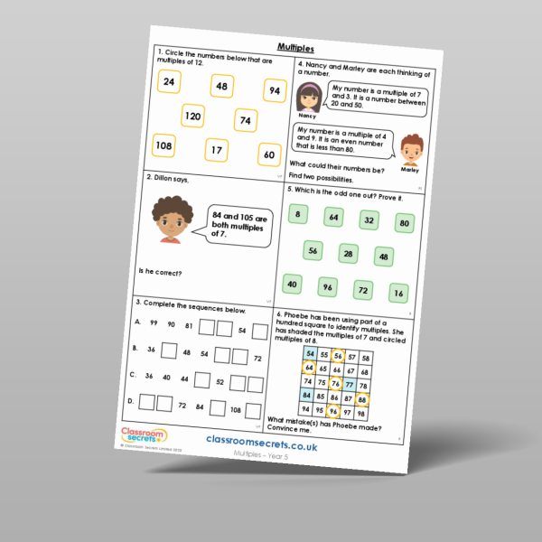 Year 5 Multiples Mixed Activity Resource | Classroom Secrets
