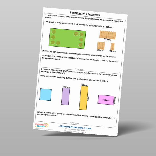 Year 4 Perimeter Of A Rectangle Discussion Problem Resource | Classroom ...