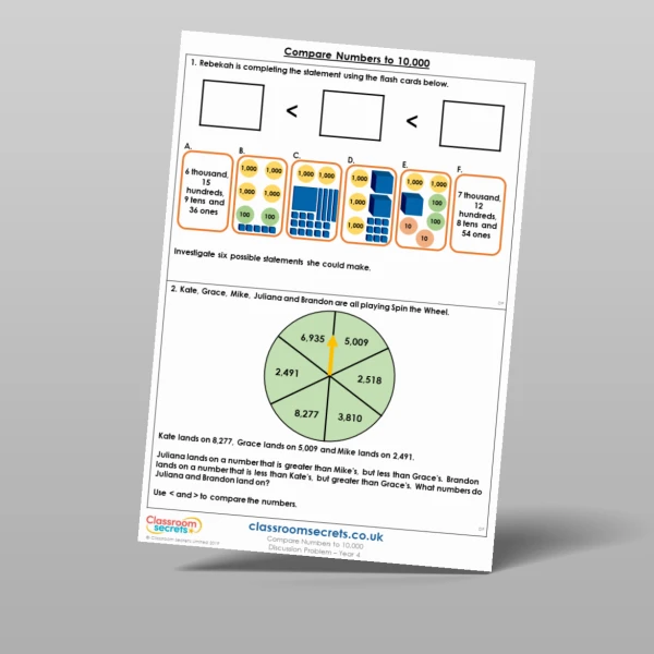 Compare Numbers To 10 000 Mixed Activity Resource Classroom Secrets Compare Numbers To 10 000 Mixed Activity Resource Classroom Secrets