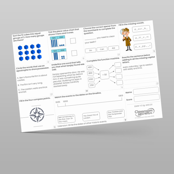 Year 3 Early Morning Work Spring Week 12 Resource | Classroom Secrets