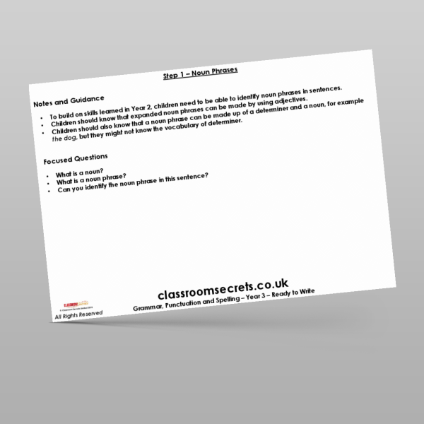 Year 3 Ready To Write Guidance Resource | Classroom Secrets