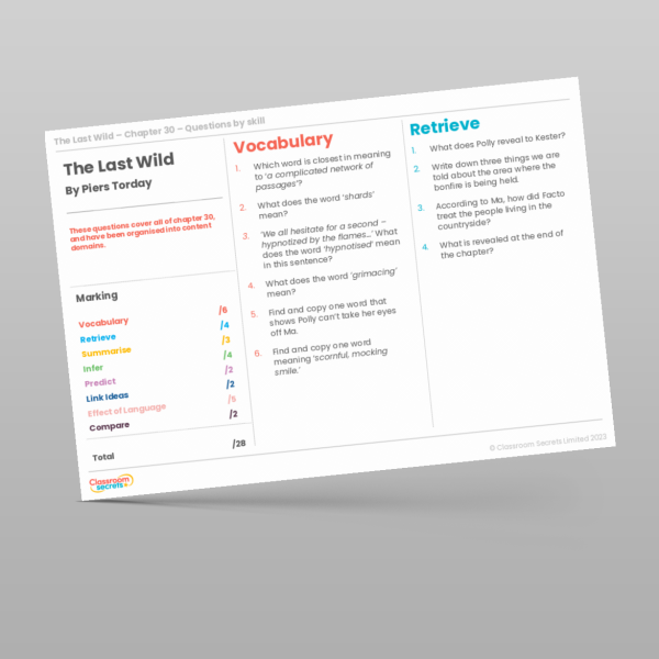 UKS2 Reading Skills The Last Wild Chapter 30 Resource | Classroom Secrets