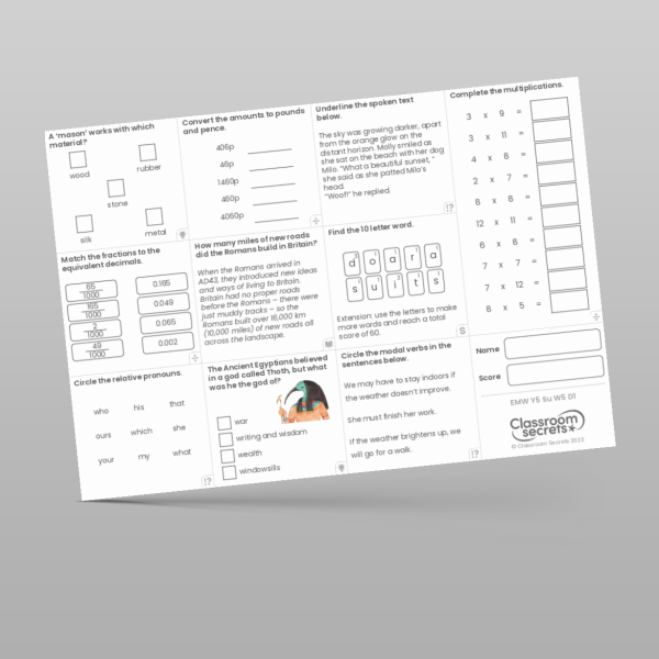 Year 5 Early Morning Work Summer Week 5 Resource | Classroom Secrets