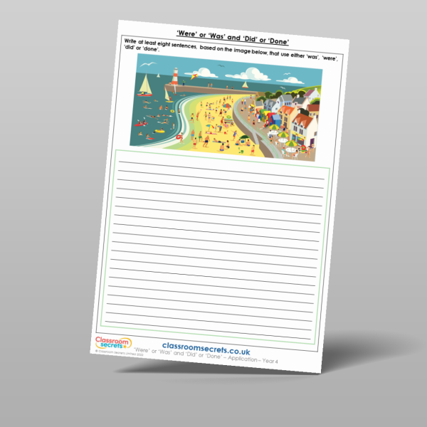 Year 4 Were Or Was And Did Or Done Application Resource | Classroom Secrets