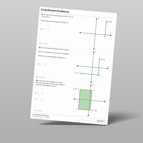 Year 6 Coordinate Problems Varied Fluency Resource | Classroom Secrets