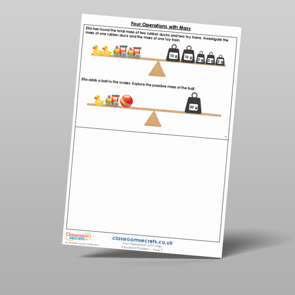 Year 2 Four Operations With Mass Discussion Problem Resource ...