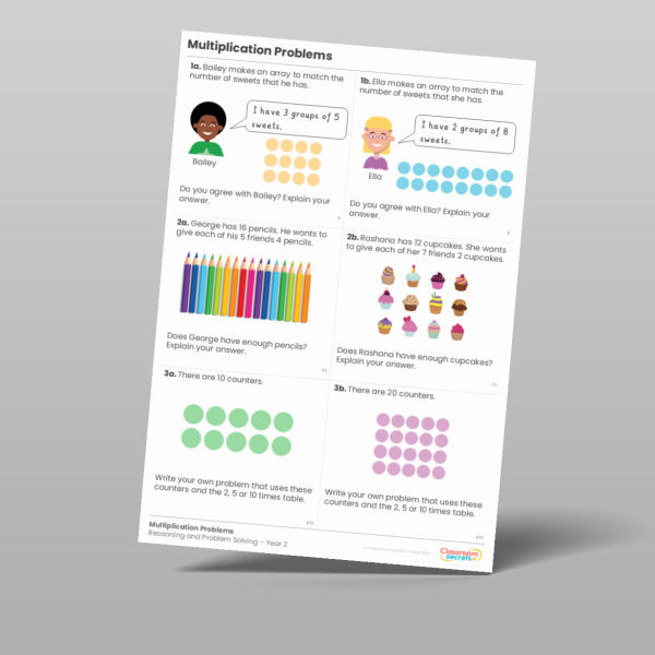 Year 2 Multiplication Problems Reasoning And Problem Solving Resource ...