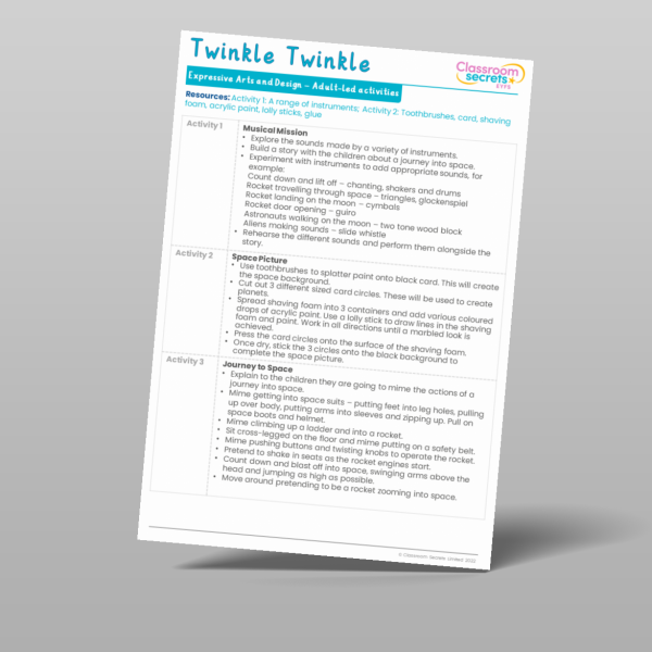 Eyfs Twinkle Twinkle Expressive Arts And Design Resource | Classroom ...