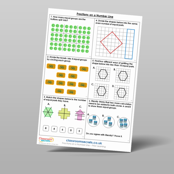 Year 3 Fractions On A Number Line Prior Learning Resource | Classroom ...