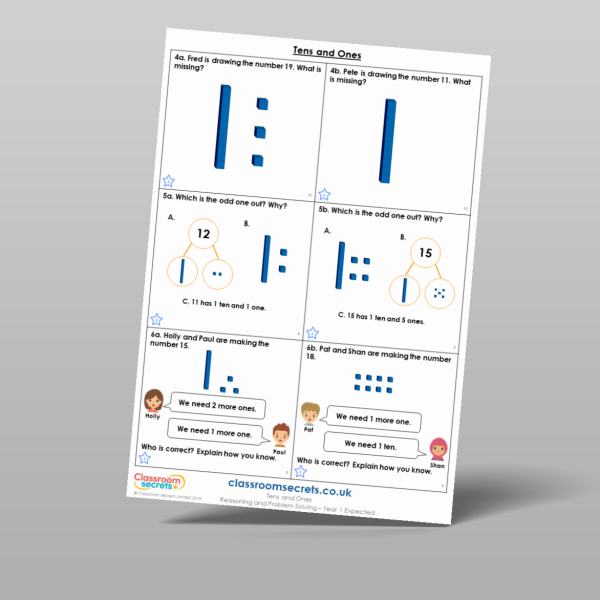 Year 1 Tens And Ones Reasoning And Problem Solving Resource | Classroom ...