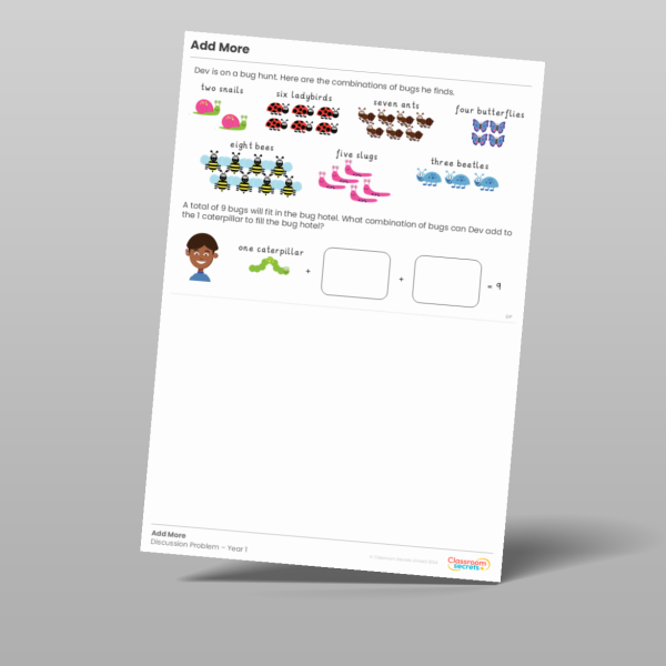 Year 1 Add More Discussion Problem Resource Classroom Secrets