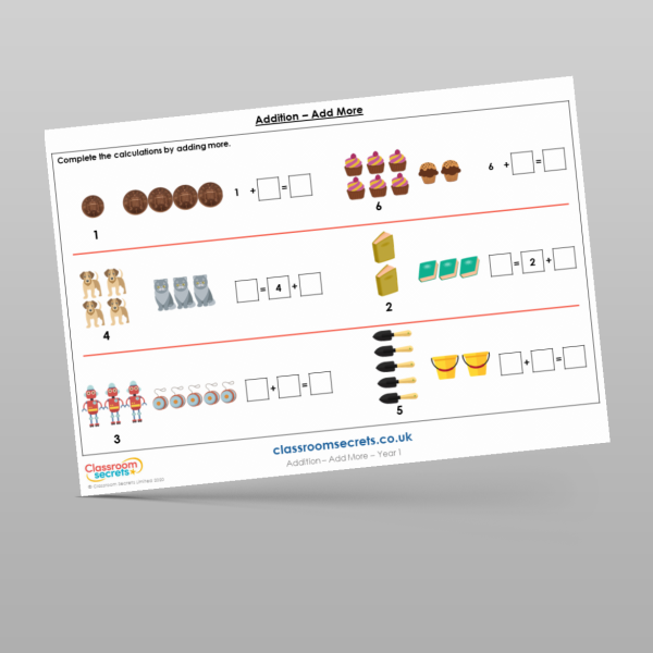 Year 1 Addition Add More Main Activity Resource | Classroom Secrets
