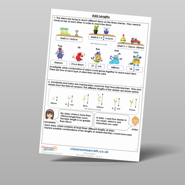 Year 3 Add Lengths Discussion Problem Resource | Classroom Secrets