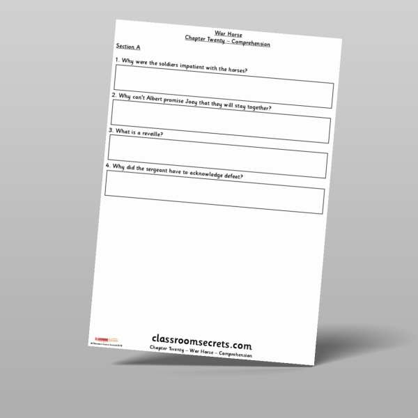 KS2 War Horse Chapter 20 Whole Class Guided Reading Pack Resource ...
