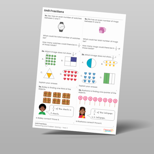 Year 2 Unit Fractions Reasoning And Problem Solving 2 Resource ...