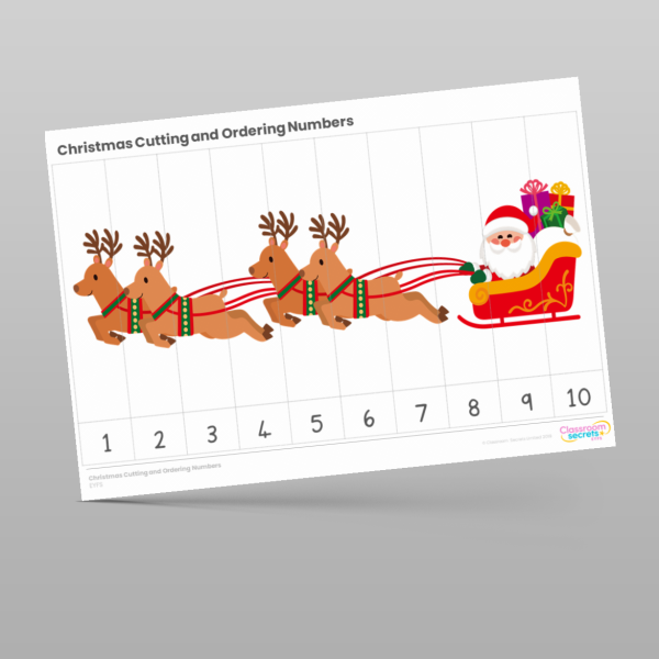 Eyfs Christmas Cutting And Ordering Numbers Resource | Classroom Secrets