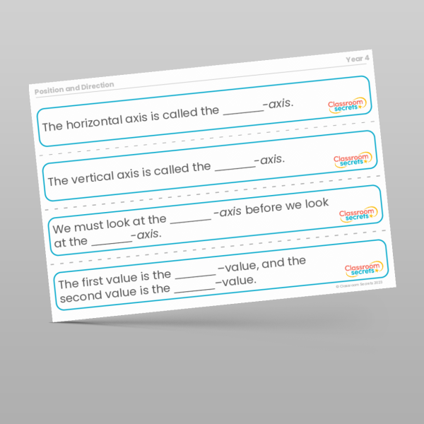 Year 4 Position And Direction Stem Sentences Resource | Classroom Secrets