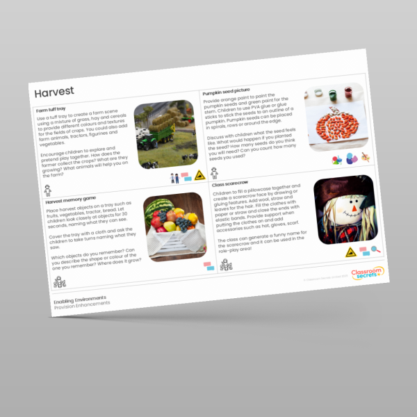 Eyfs Harvest Provision Enhancements Resource | Classroom Secrets