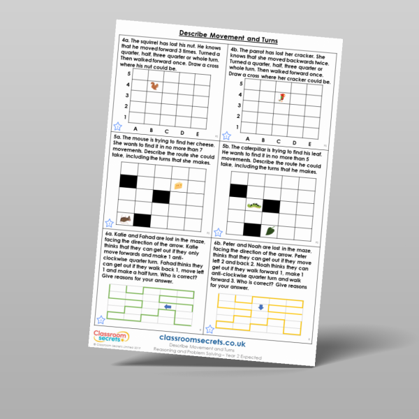 Year 2 Describe Movement And Turns Reasoning And Problem Solving ...