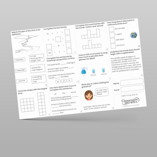 Year 4 Early Morning Work Spring Week 12 Resource | Classroom Secrets