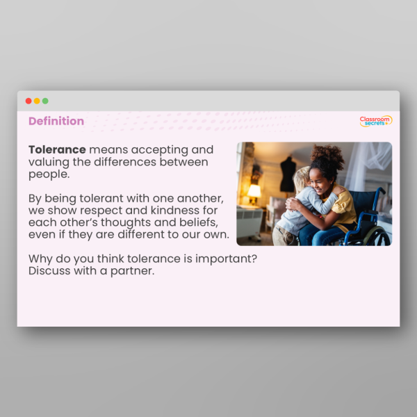LKS2 Values Resource Tolerance Resource | Classroom Secrets