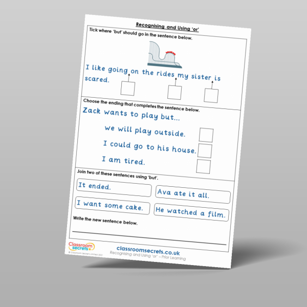 Year 1 Recognising And Using Or Prior Learning 2 Resource Classroom Secrets