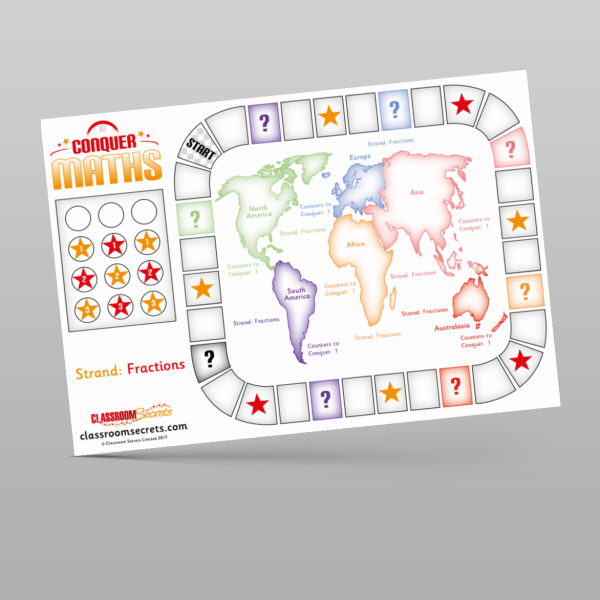 Fractions Conquer Maths Board Game Pack 1 – Classroom Secrets ...