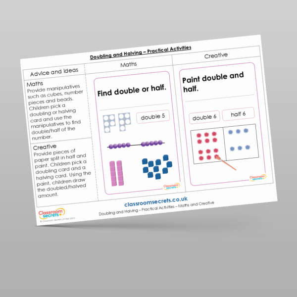 Year 2 Doubling And Halving Practical Activities Resource | Classroom ...