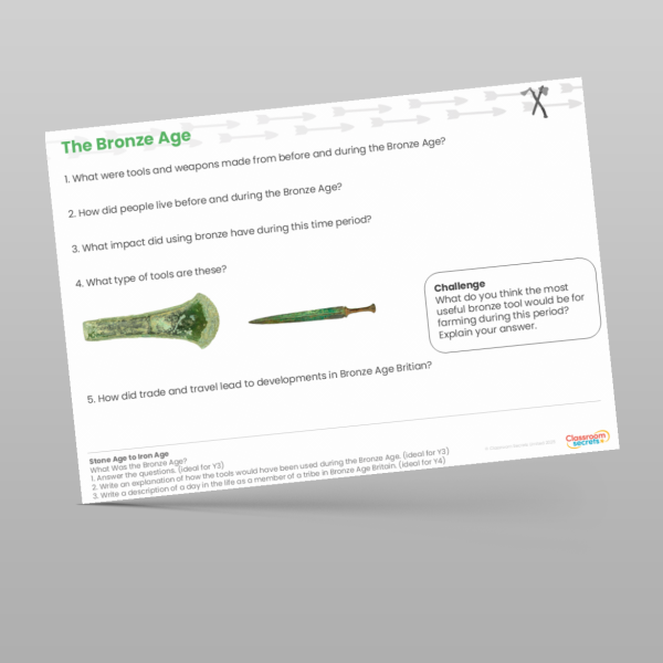 LKS2 Stone Age To Iron Age What Was The Bronze Age Worksheet Resource ...