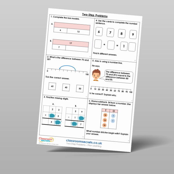 Year 2 Two Step Problems Prior Learning Resource | Classroom Secrets