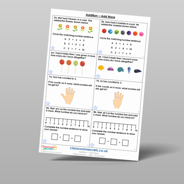 Year 1 Addition Add More Varied Fluency Resource | Classroom Secrets