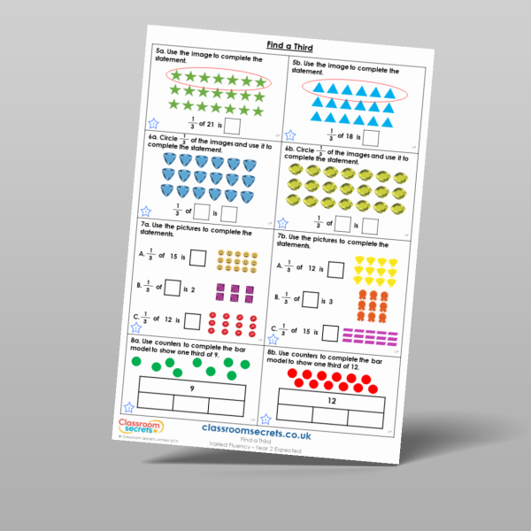 Year 2 Find A Third Varied Fluency Resource | Classroom Secrets