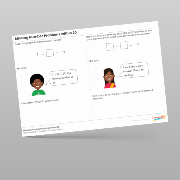 Year 1 Missing Number Problems Within 20 Reasoning And Problem Solving ... Year 1 Missing Number Problems Within 20 Reasoning And Problem Solving ...
