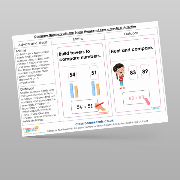 Year 1 Compare Numbers With The Same Number Of Tens Practical ...