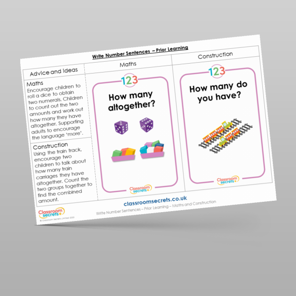 Year 1 Write Number Sentences Prior Learning Resource | Classroom Secrets