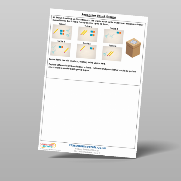 Year 2 Recognise Equal Groups Discussion Problem 2 Resource | Classroom Secrets