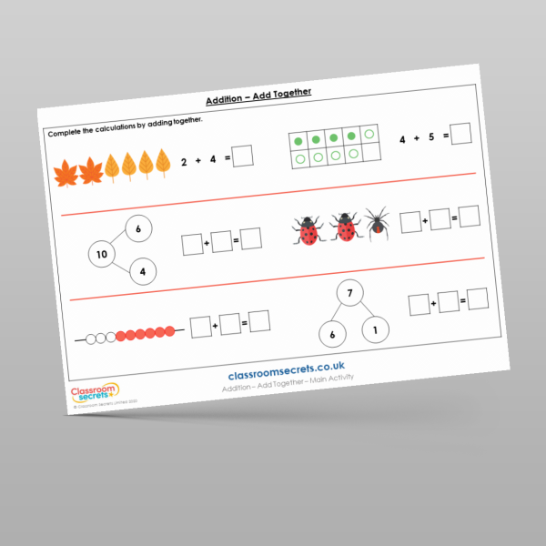 Year 1 Addition Add Together Main Activity Resource | Classroom Secrets