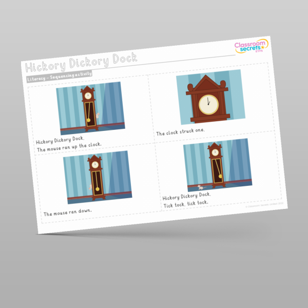 Eyfs Hickory Dickory Dock Sequencing Activity Resource | Classroom Secrets